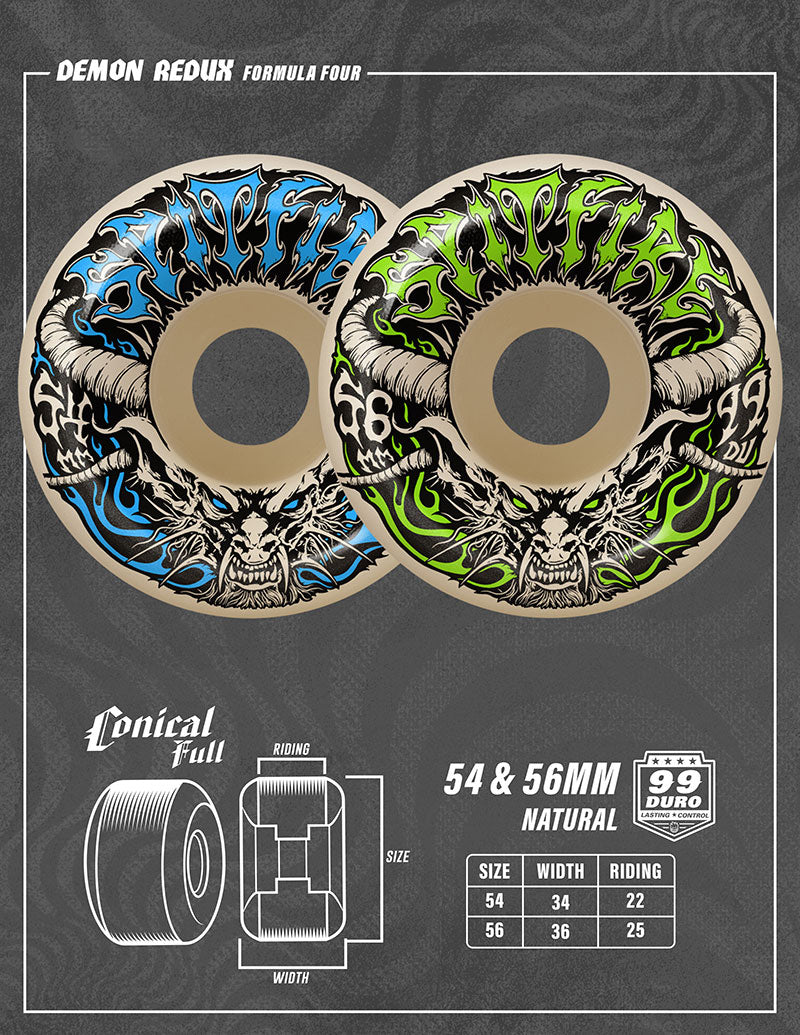 Spitfire Formula Four Conical Full Roues 99A 56mm Demon Redux – Buzzz ...